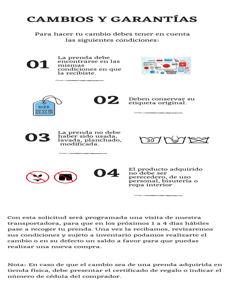 Requisitos Cambio y Garantía Ciudades Principales | PDF