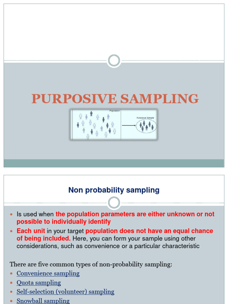 PURPOSIVE SAMPLING | PDF | Sampling (Statistics) | Scientific Method