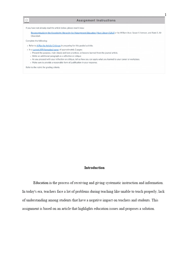 MMIS 504 Module 1 Assignment 2 | PDF | Knowledge | Information