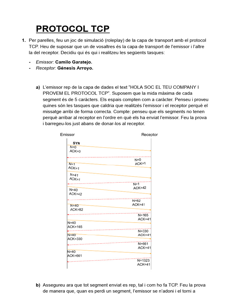 Exercici Protocol TCP | PDF