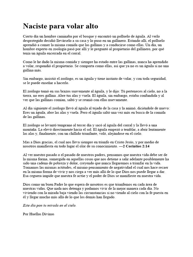 Naciste para Volar Alto | PDF