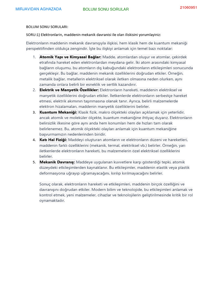 Bolum Sonu Sorular (21060951) | PDF