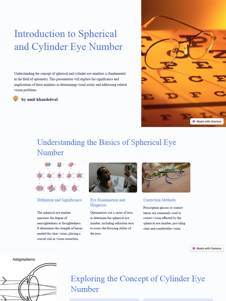 Introduction To Spherical and Cylinder Eye Number | PDF | Glasses ...