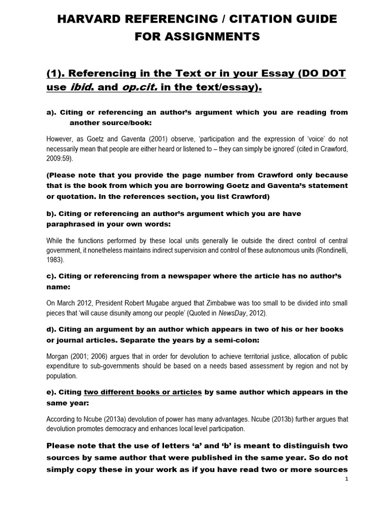 Harvard Referencing Guide For Assignments | PDF | Thesis