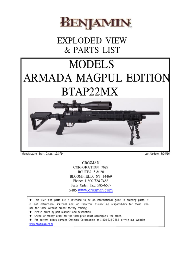 Benjamin Armada BTAP22 Parts Guide | PDF | Projectiles | Projectile Weapons