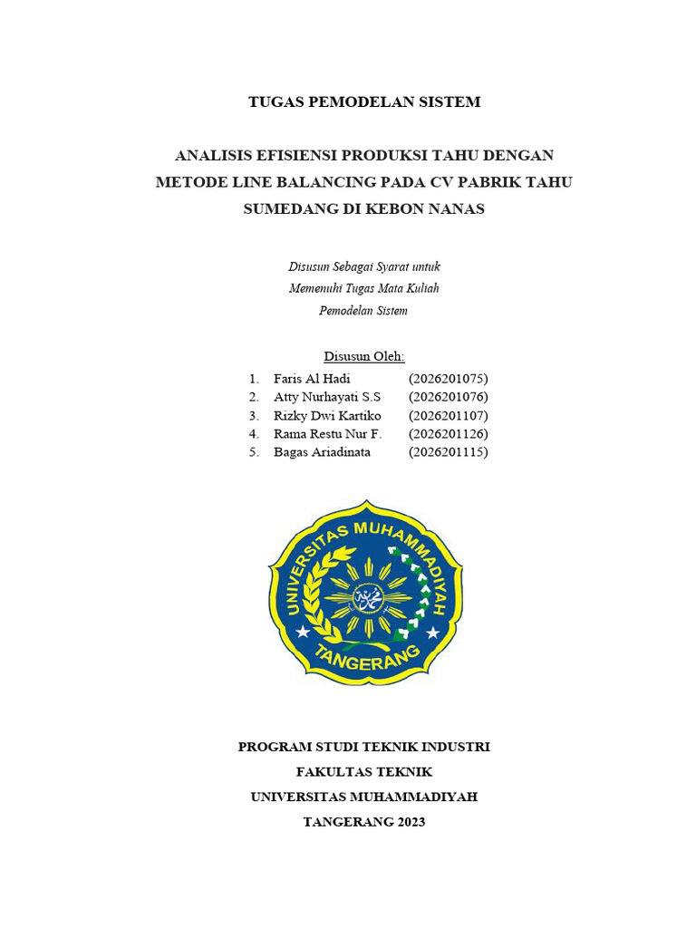 Analisis Line Balancing Produksi Tahu | PDF