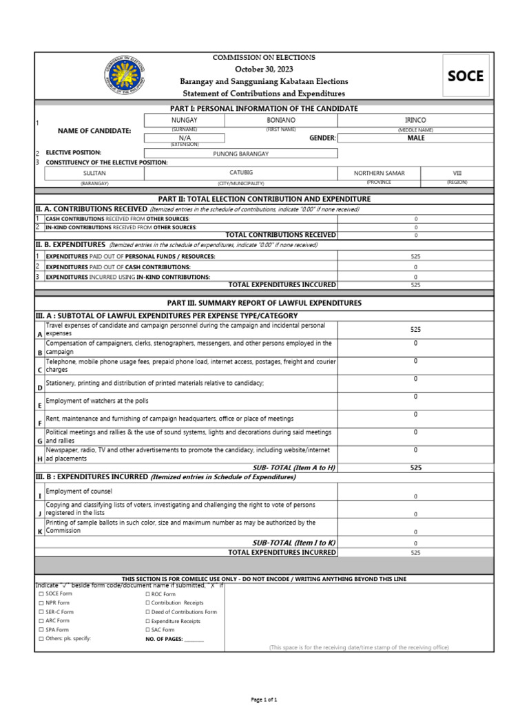 Form 1 | Download Free PDF | Expense | Accountability