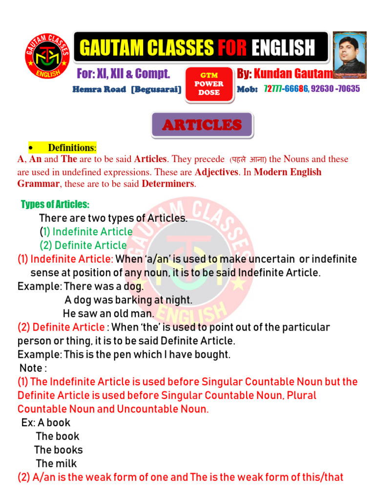 Articles - Assignment 2 | Download Free PDF | Noun | Grammatical Number