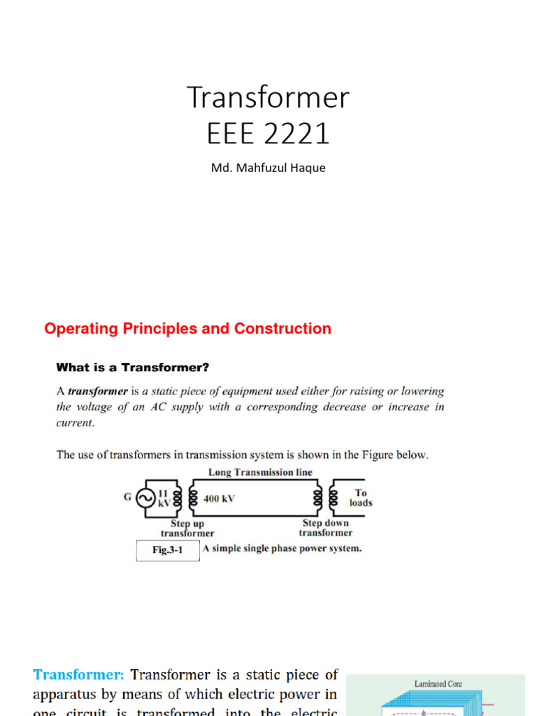 Transformer Hand Notes For Electrical Machine | PDF