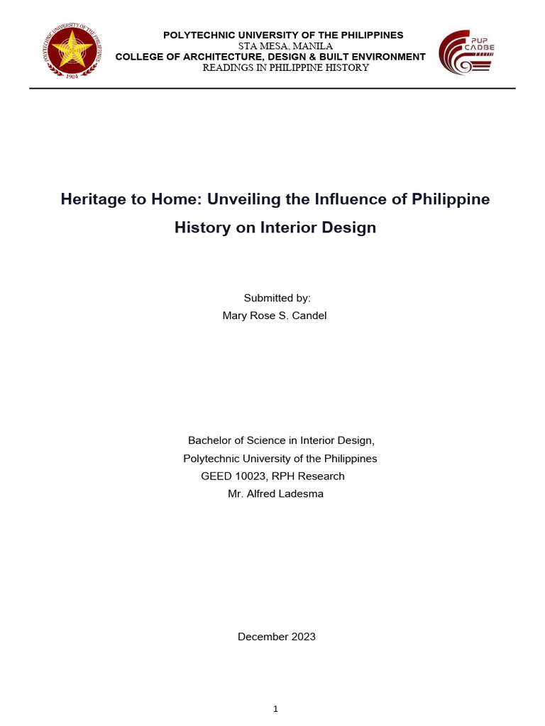 RPH Paper | PDF | Philippines | Interior Design