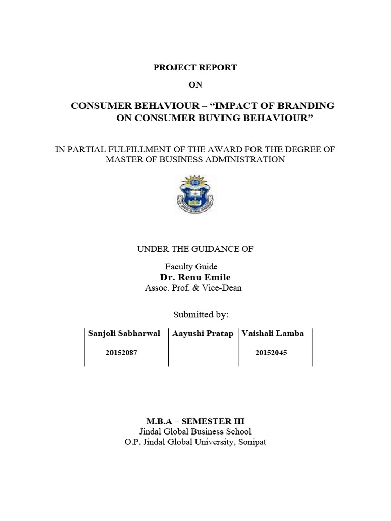 Consumer Behaviour Impact of Branding On | PDF | Brand | Consumer Behaviour