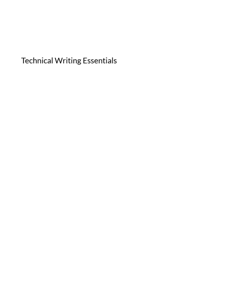 Technical Writing Essentials 1624392414. Print | PDF | Technical Communication | Communication