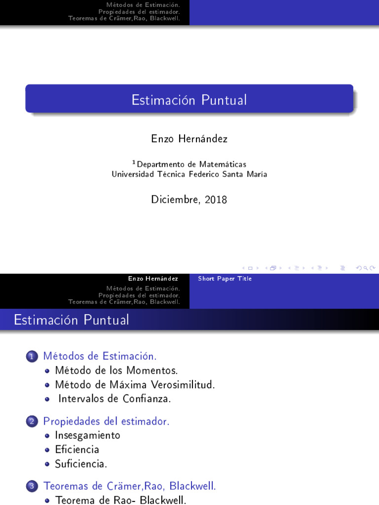 Clase 7 Estimaci N Puntual | PDF | Teoría de la estimación | Estimador