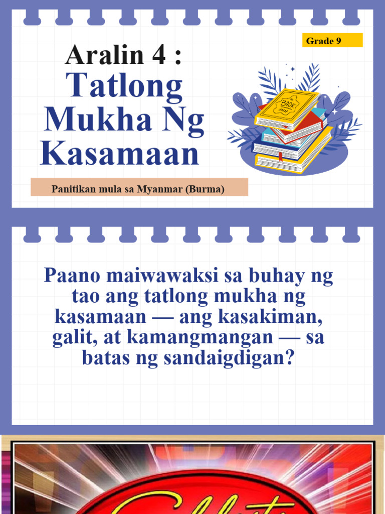 ARALIN 4 TATLONG MUKHA NG KASAMAAN PPT 9 | PDF