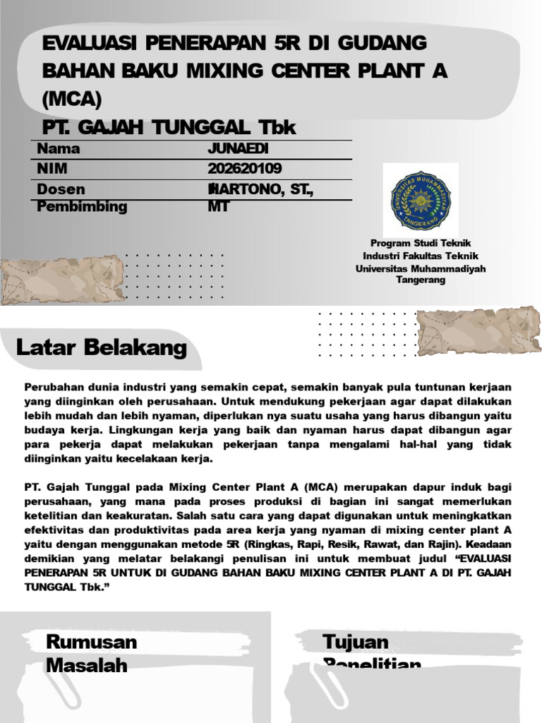 Evaluasi 5R di Gudang PT Gajah Tunggal | PDF | Bisnis