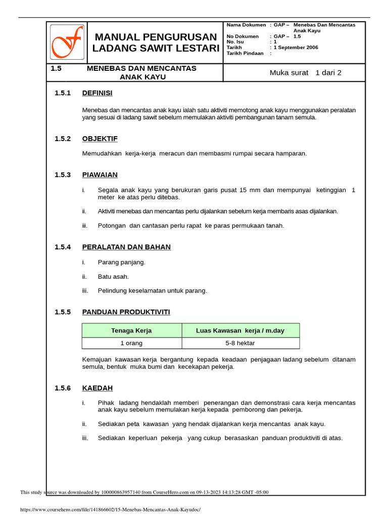 1.5 Menebas Mencantas Anak Kayu | PDF