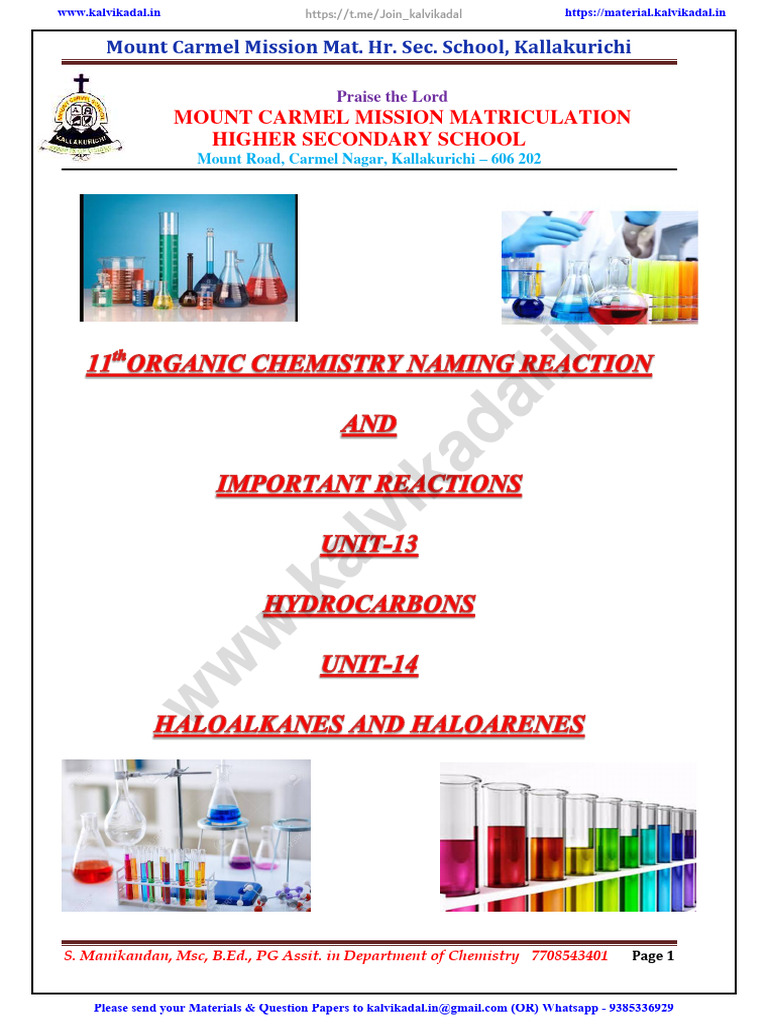 Che Name Reaction - 11th EM | PDF | Alkene | Chemical Reactions