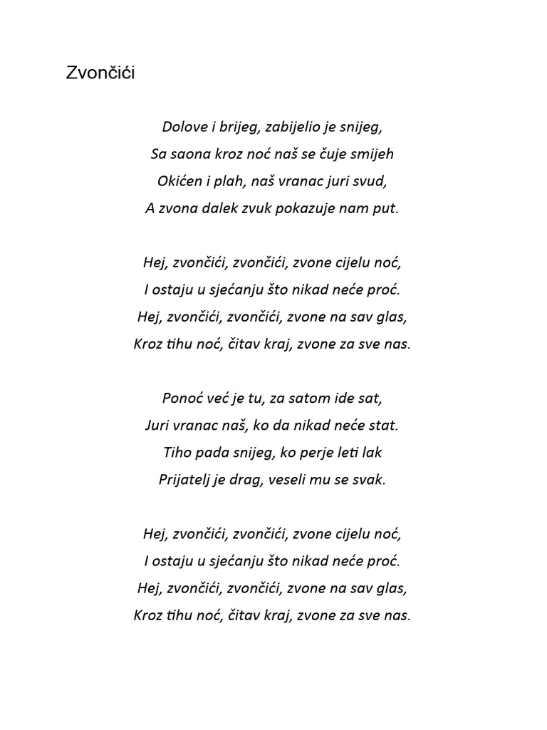 Zvončići Tekst | PDF