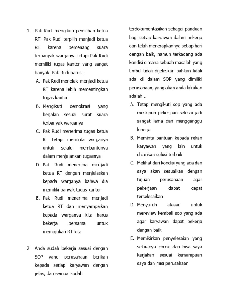 001 Soal TKP | PDF