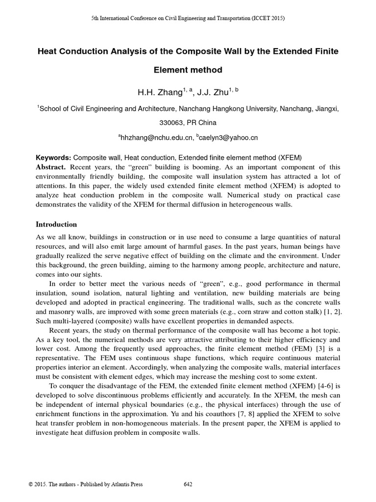 Heat Conduction Analysis of The Composite Wall by The Extended Finite Element Method | PDF ...