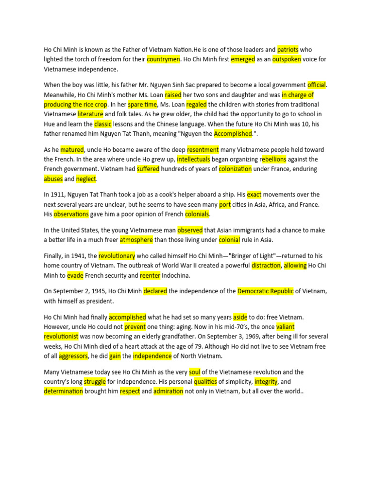 Ho Chi Minh | PDF | Ho Chi Minh | Vietnam