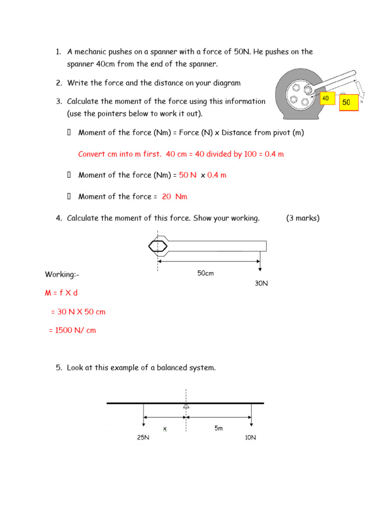Answers Moment Extra Practice Qs | PDF