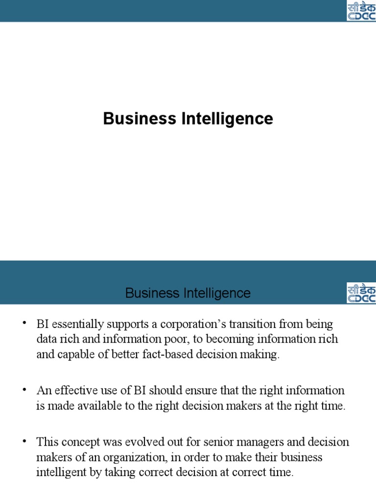 Business Intelligence | Download Free PDF | Business Intelligence | Information Technology ...