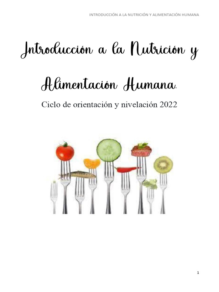 Introducción A La Nutrición y Alimentación Humana-Libro | PDF ...