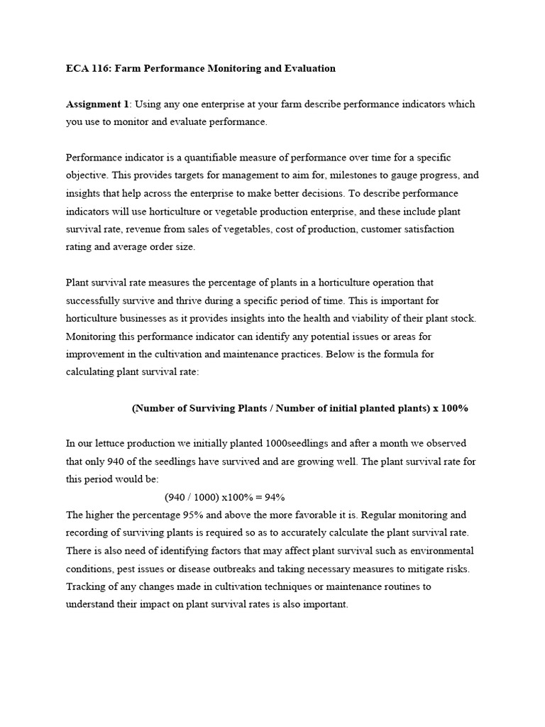ECA 116 Assignment 1 Terrence Mandaza | PDF | Performance Indicator ...