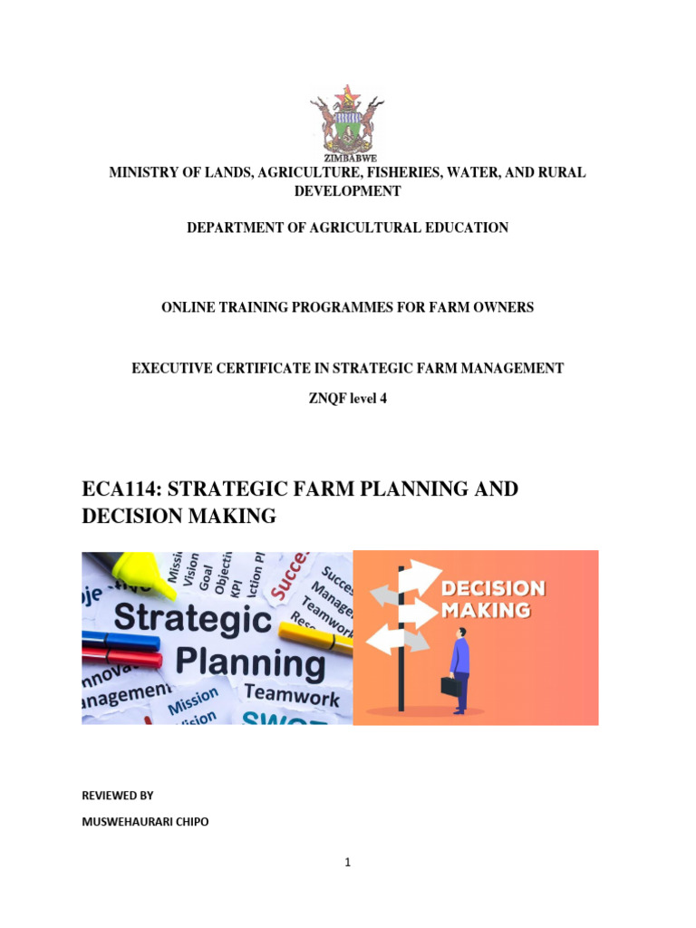 Strategic Farm Management Training | PDF | Business