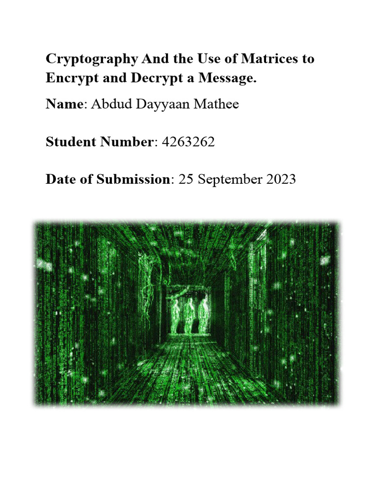Matrices | PDF | Encryption | Matrix (Mathematics) Matrices | PDF | Encryption | Matrix (Mathematics)