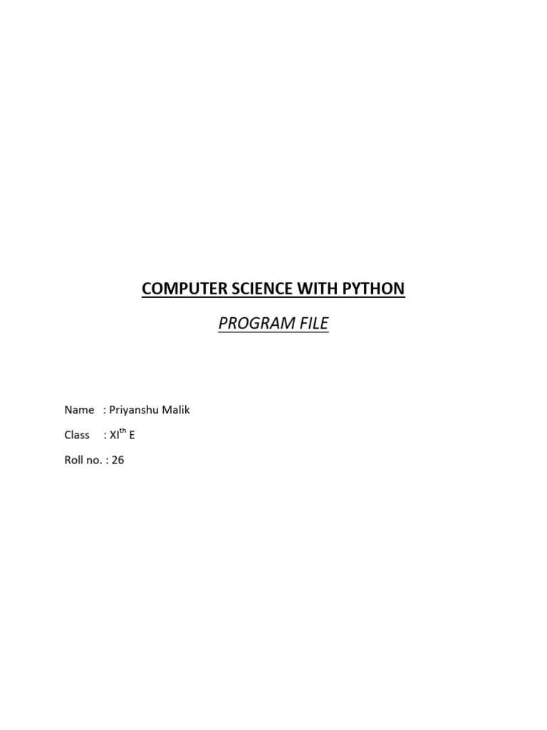 Computer Science With Python Pdf Software Development Computer Engineering 2177