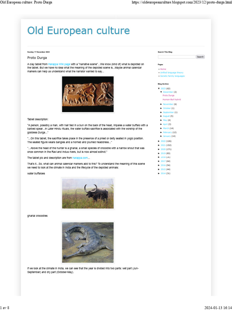 Old European Culture Proto Durga | PDF | Indian Religions | Hindu Deities