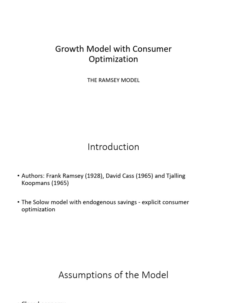 Ch.2 Ramsey Model | PDF | Economics | Economies