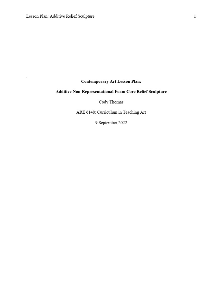 Thomas Contemporary Art Lesson Plan | PDF | Abstract Art | Sculpture