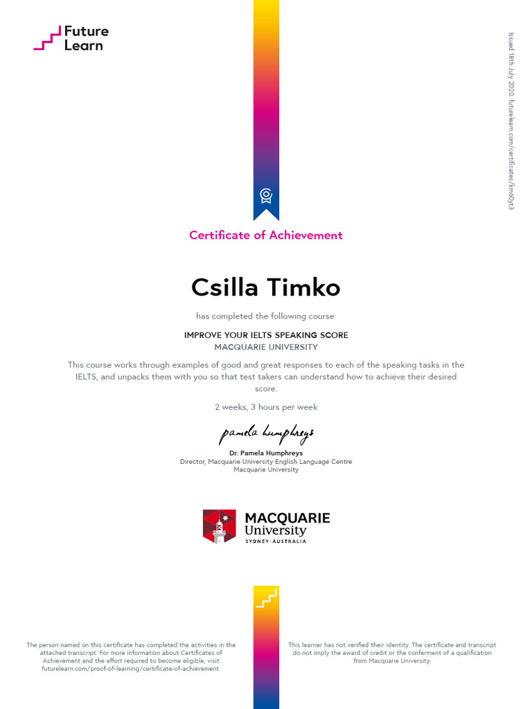 Improve-Ielts-Speaking Certificate of Achievement Km60yt3 | PDF ...