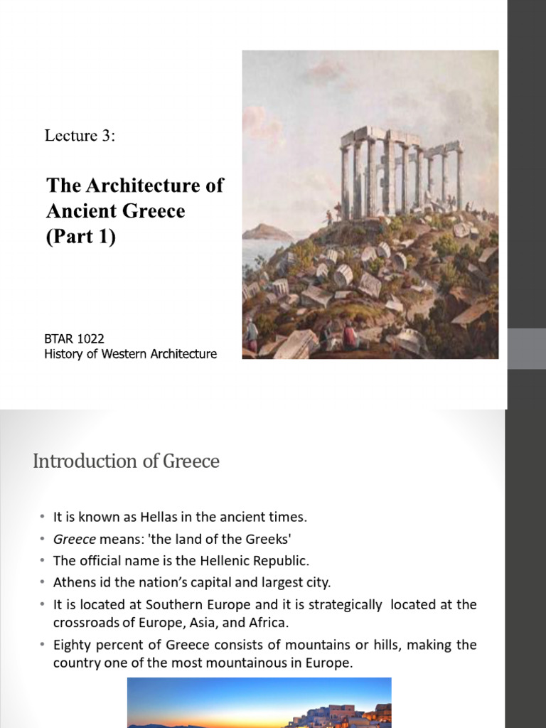 Lecture 3a - The Architecture of Ancient Greece (Part 1) | PDF | Column ...