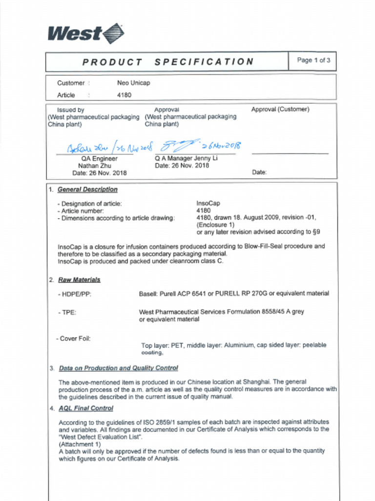 Spec + MOA - Insocap-West | PDF