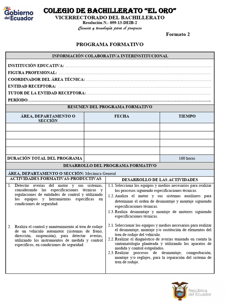Anexos 2 - Programa Formativo - FCT | PDF