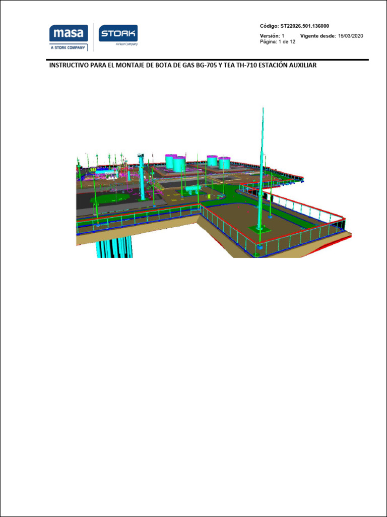 Procedimiento Montaje Bota de Gas y Tea Estacion Auxiliar | PDF | Grúa ...