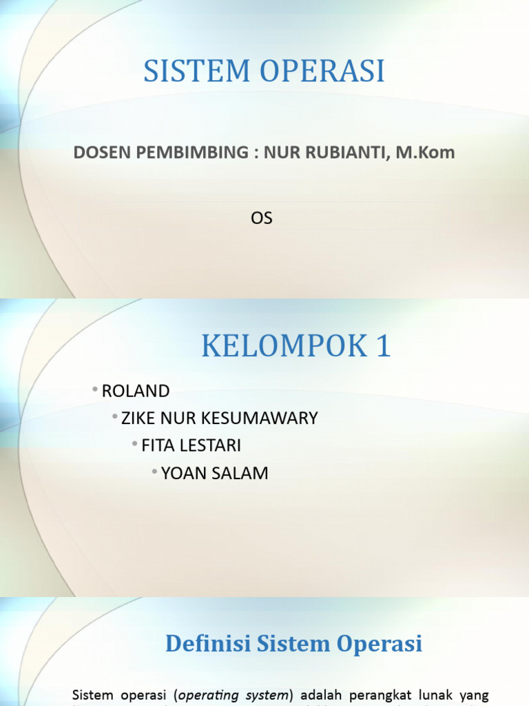 Definisi dan Fungsi Sistem Operasi | PDF