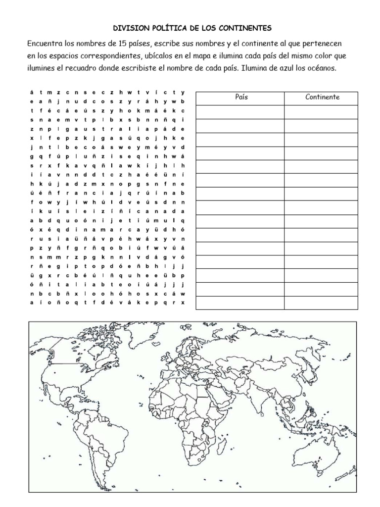 División Política de Los Continentes | PDF