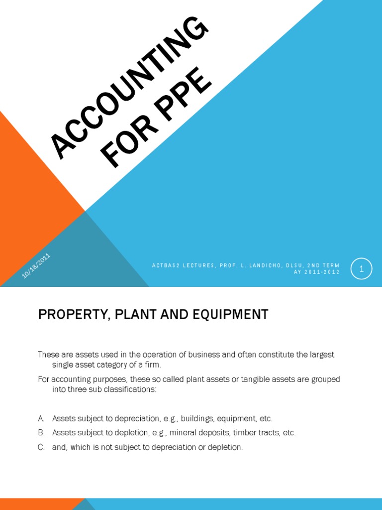 Accounting For PPE | PDF | Expense | Debits And Credits