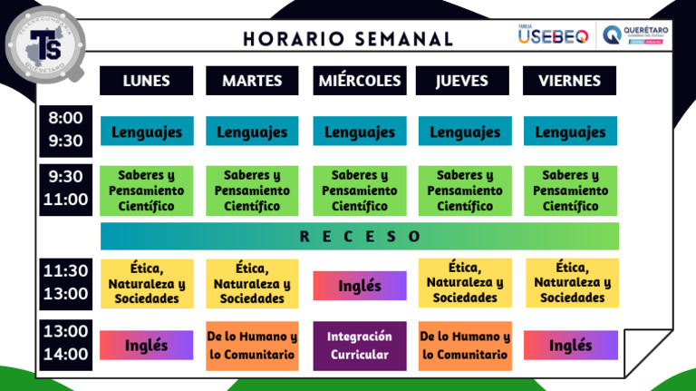 Horario Semanal Telesecundaria | PDF