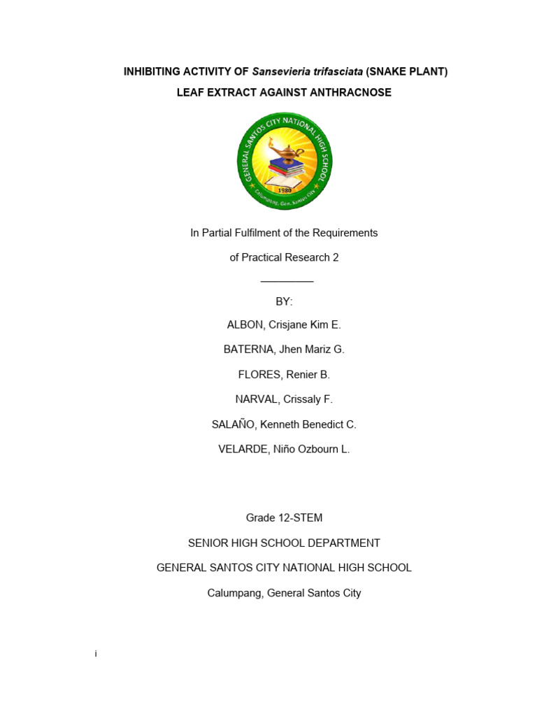 Snake Plant Extract Fights Anthracnose | PDF | Fungicide | Antimicrobial