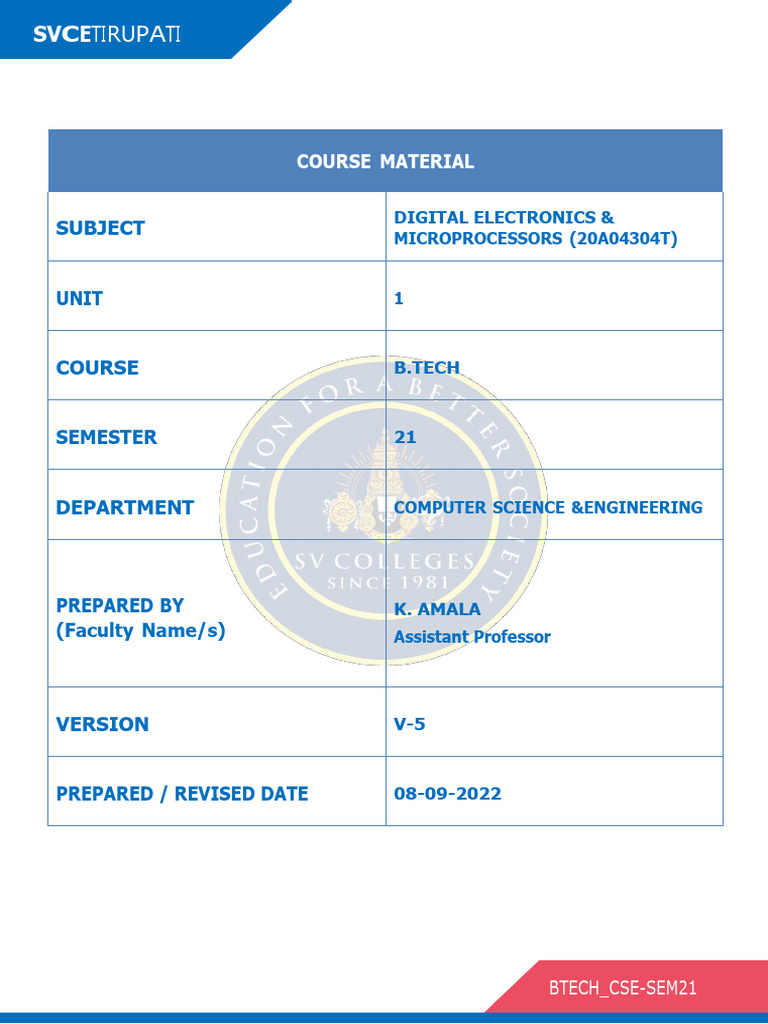 De&mp Unit - 1 | PDF
