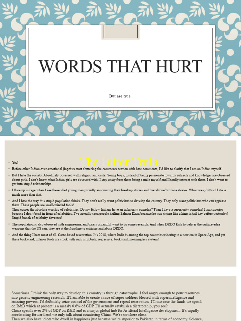 Words That Hurt | PDF