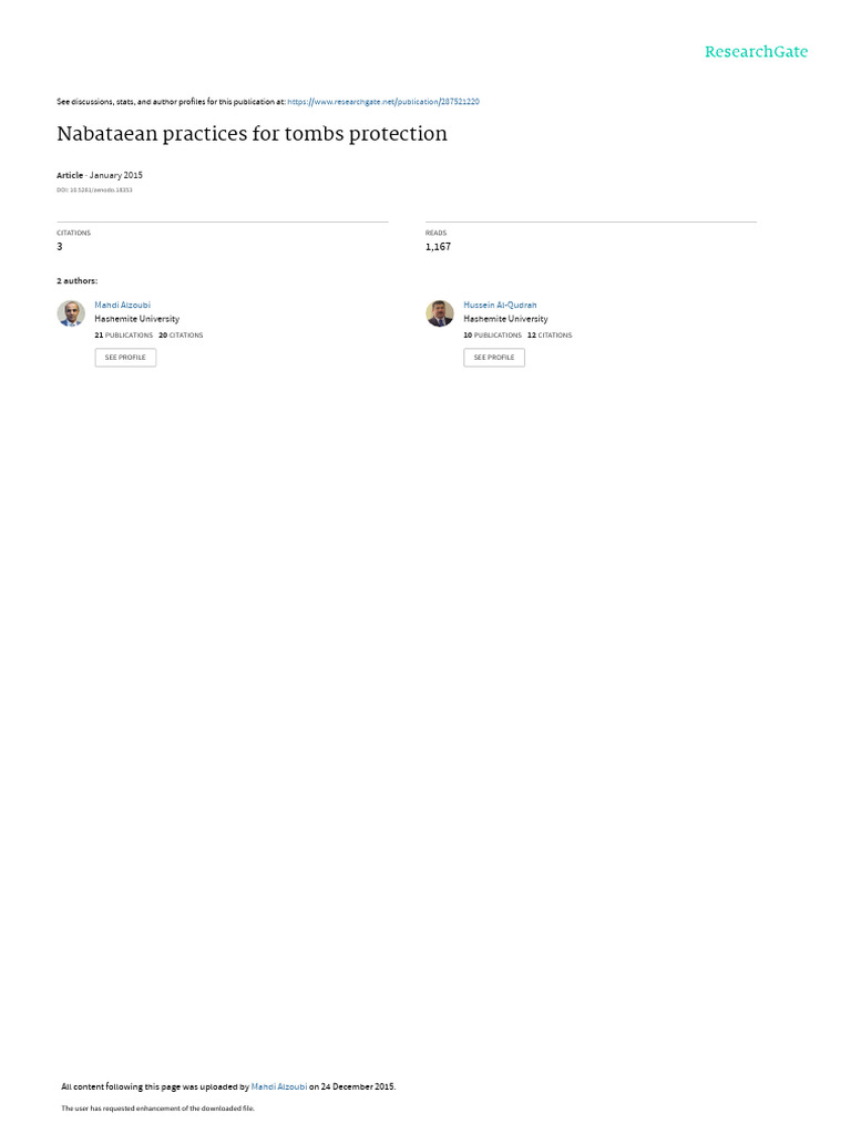 Nabataean Practicesfor Toms Protection | PDF | Funeral | Epigraphy