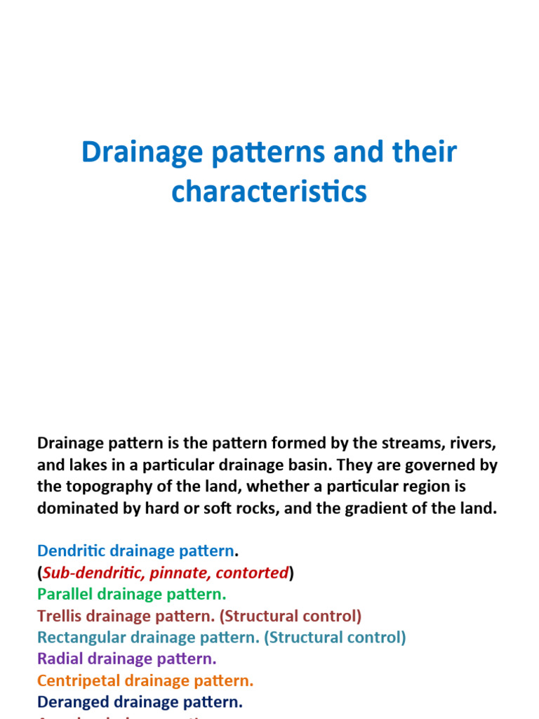 Drainage Patterns and Their Characteristics | PDF | Drainage Basin ...
