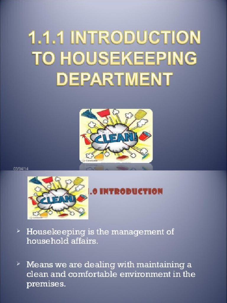 Presentation 2 - The Housekeeping Department | PDF